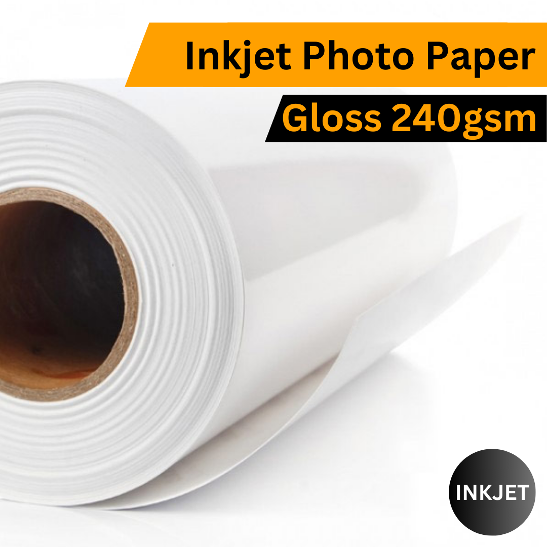 Inkjet Photo Paper | Gloss 240gsm | 914mm x 30m Roll – Blank Print Media